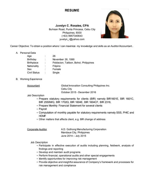 Sample Resume for OJT | DOCX | Resume Writing and Advice | Job Search