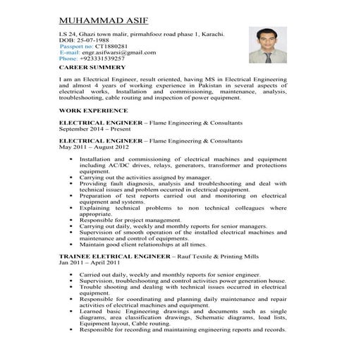 Muhammad Asif's CV | PDF