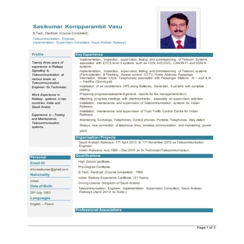 CV .Sasikumar.K.V | DOCX