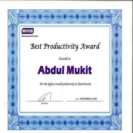 Best productivity award | PPT