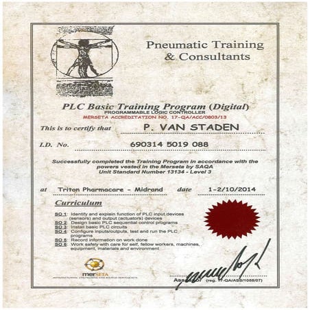 Basic P.L.C Certificate | PDF