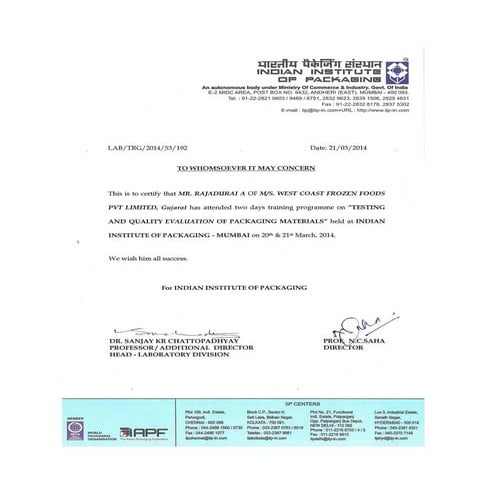 IIP training certificate | PDF