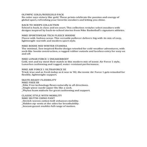 Nike Connect Copy Samples | PDF