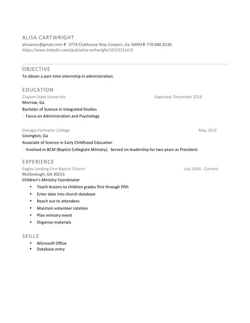 Kavan Ferguson Resume - Fall 2016 | PDF