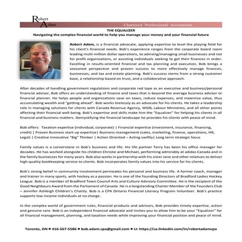 Bob Adam - Biography | PDF