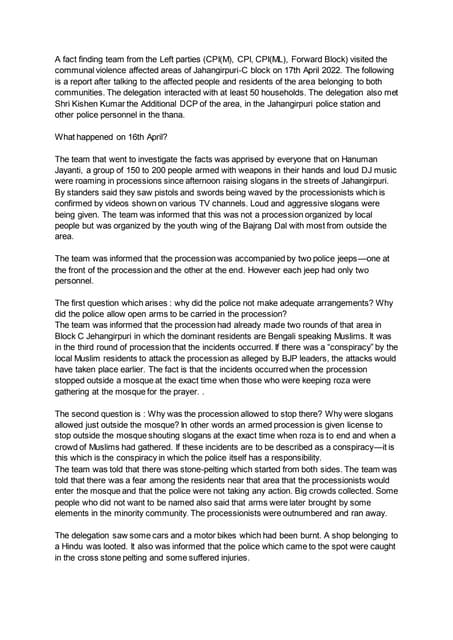 Chiriabera factfinding report (english) | PDF