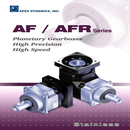 Редукторы серии AF APEX DYNAMICS | PDF