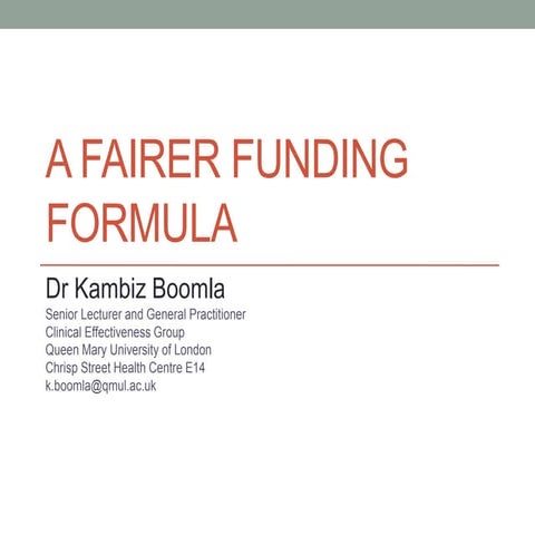 A fairer funding formula | PPTX