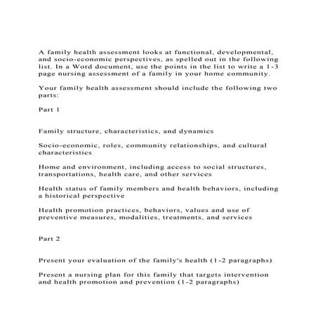 FAMILY ASSESSMENT FORMAT - CHN practical | PDF