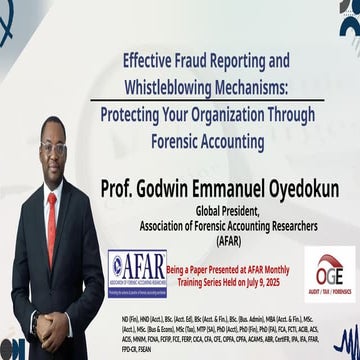 AFAR Effective Fraud Reporting and Whistleblowing Mechanisms Protecting ...