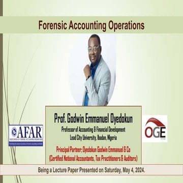 Forensic Accounting Operations: The Power of Evidence | PPTX