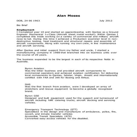 Alan Moses Bio Brief | DOCX