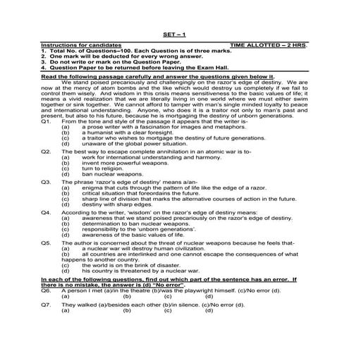 Afcat question paper | PDF