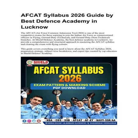 AFCAT Syllabus 2026 Guide by Best Defence Academy in Lucknow.pdf