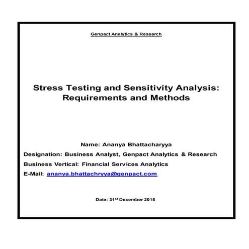 Stress testing & sensitivity Analysis -Requirements and methods | DOCX