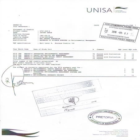 Honours Academic Transcript | PDF