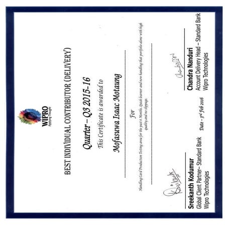 Best Individual Contributor Award | PDF