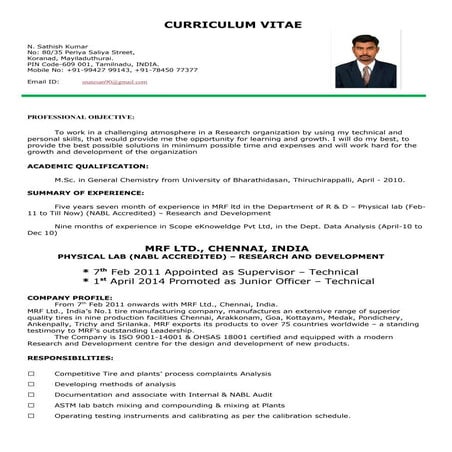 Sathish resume | DOC