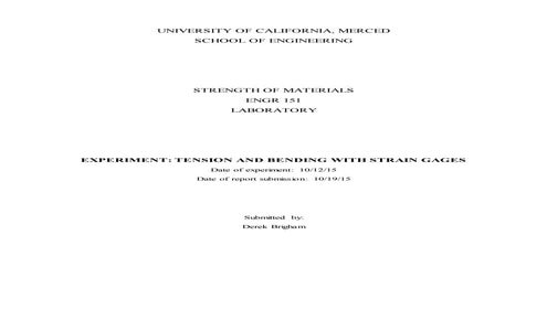 Physics Lab Report Cover Page