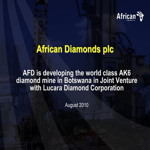 African Diamonds corporate presentation August 2010 | PDF