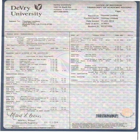 DeVry_Transcript | PDF
