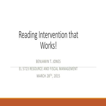 Reading Intervention that Works! | PPTX | Educational Assessment ...