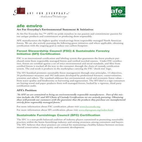 AFE Enviro Statement | PDF
