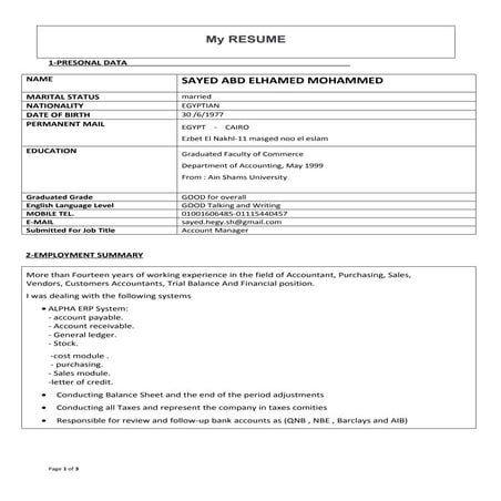 sayed. C.V sep2014 | DOC