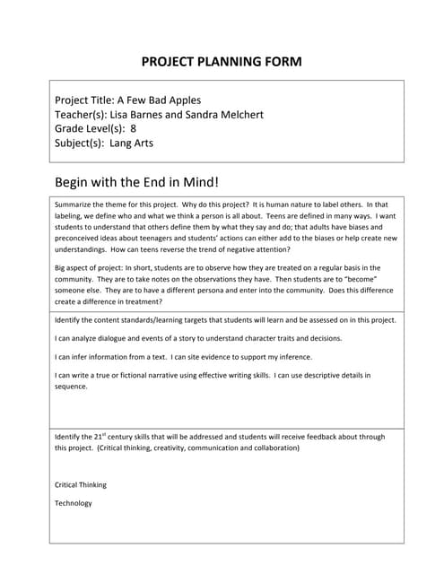 Senior Project Proposal Form 2012-13 | PDF