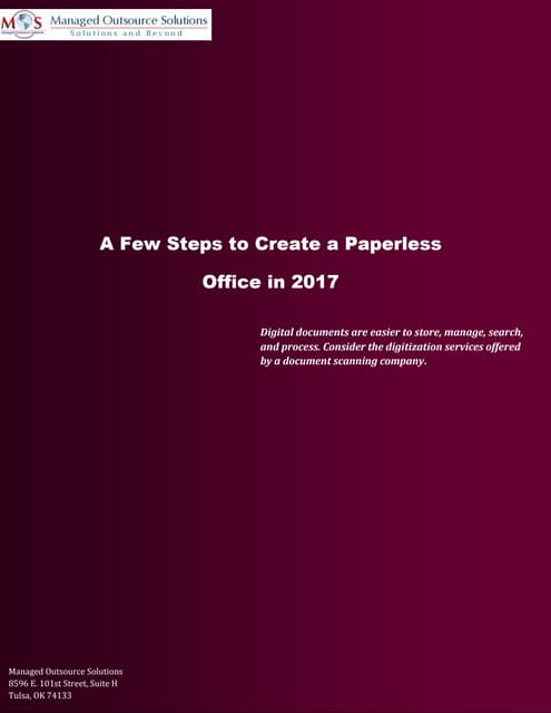 Benefits of Going Paperless | PDF