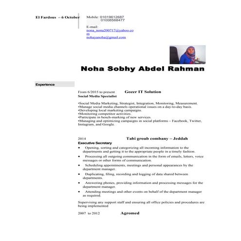 Noha C.V (1) | DOC | Internet | Computing