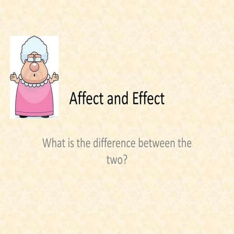 Affect and effect | PPTX