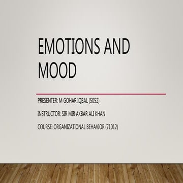 Affective events theory (emotions and mood) | PPTX