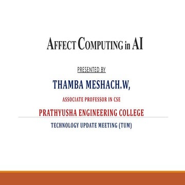Affect Computing in AI | PPTX