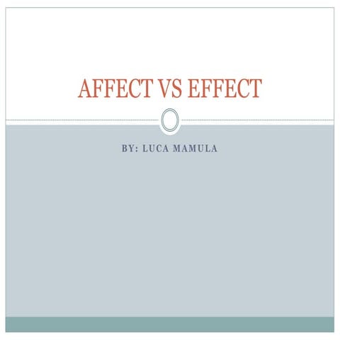 Affect vs. effect | PPTX