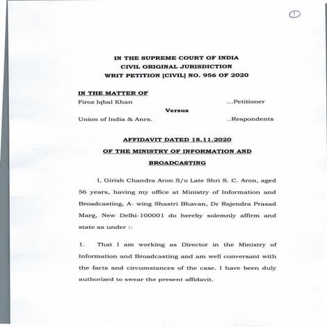Affidavit i and b ministry sudarshan | PDF