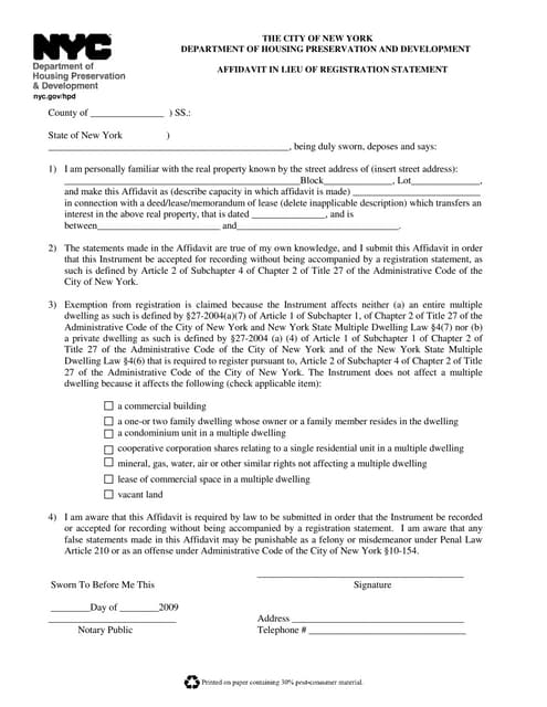 Affidavit for replevin | DOC