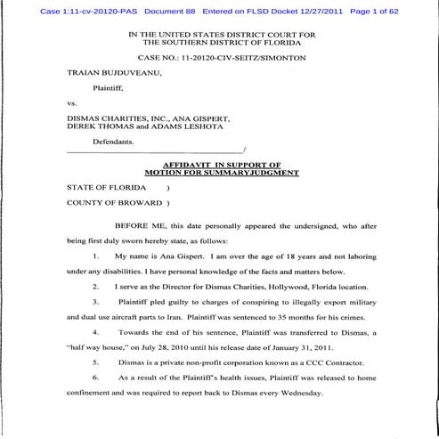 Affidavit in support of motion for summary judgment2 | PDF