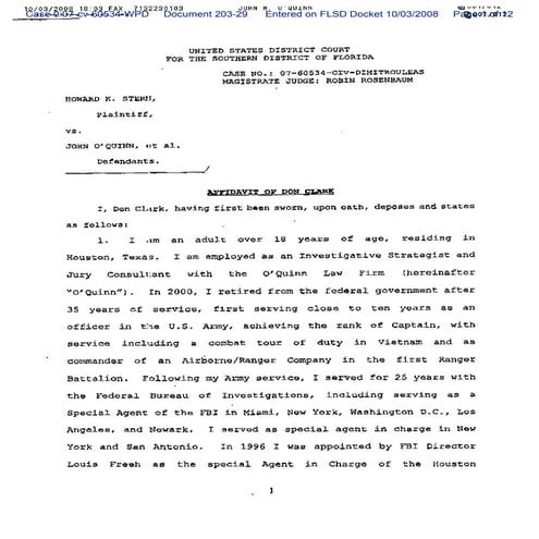 Florida Affidavit Of Don Clark.Exhibit D | PDF