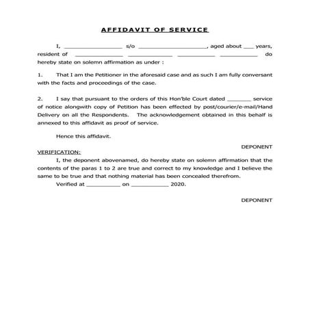 AFFIDAVIT OF SERVICE | PDF