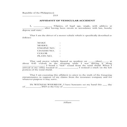 Affidavit of Vehicular Accident Sample.docx