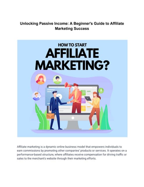 Here's how affiliate marketing typically works: | PDF