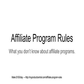 Affiliate program rules | PDF