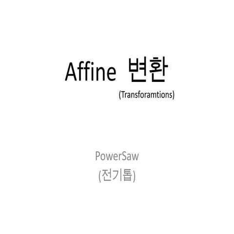Affine transformations 1 | PPTX