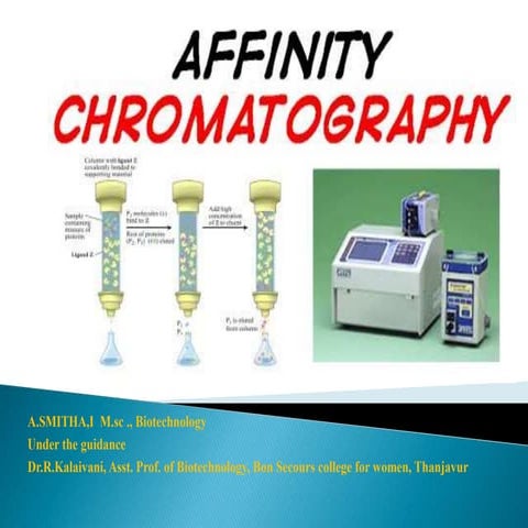 Affinity Chromatography. principle, instrumentation | PPTX
