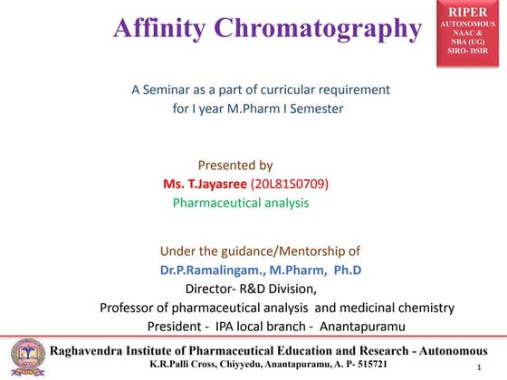 AFFINITY CHROMATOGRAPHY | PPT