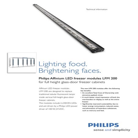 Affinium Led Freezer Technical Leaflet Philips | PDF