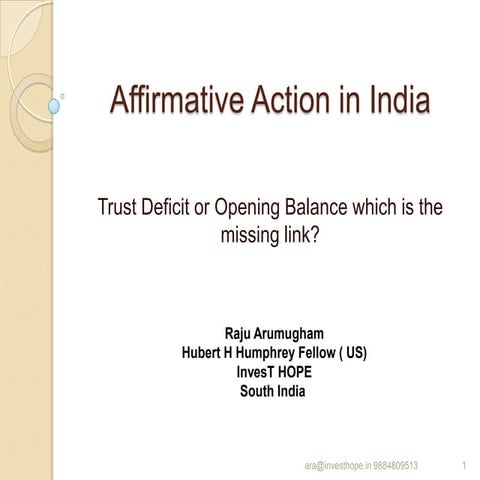 Affirmative action in India | PPTX