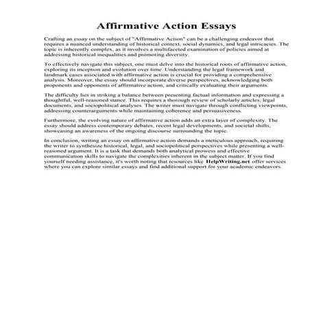 Affirmative Action Essays | PDF