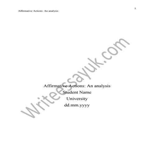 Affirmative actions: an analysis | PDF